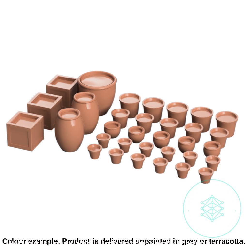 DO001A – Filled Plant Pots O Scale – Scale 3D