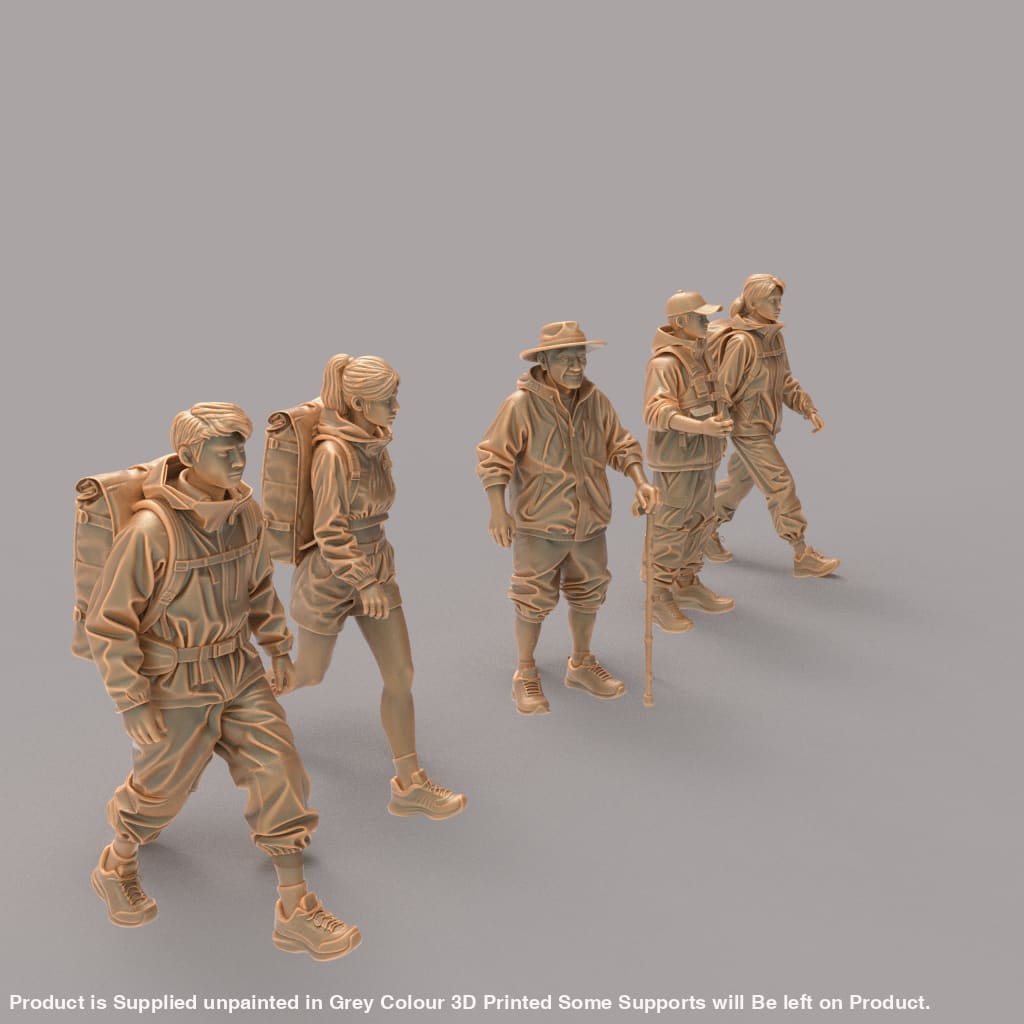 SW4197 Hikers x 5 – Scale 3D